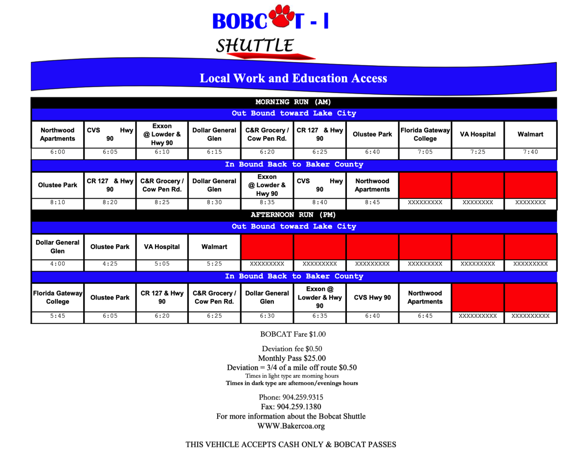 Baker County Council on Aging / Shuttle Routes